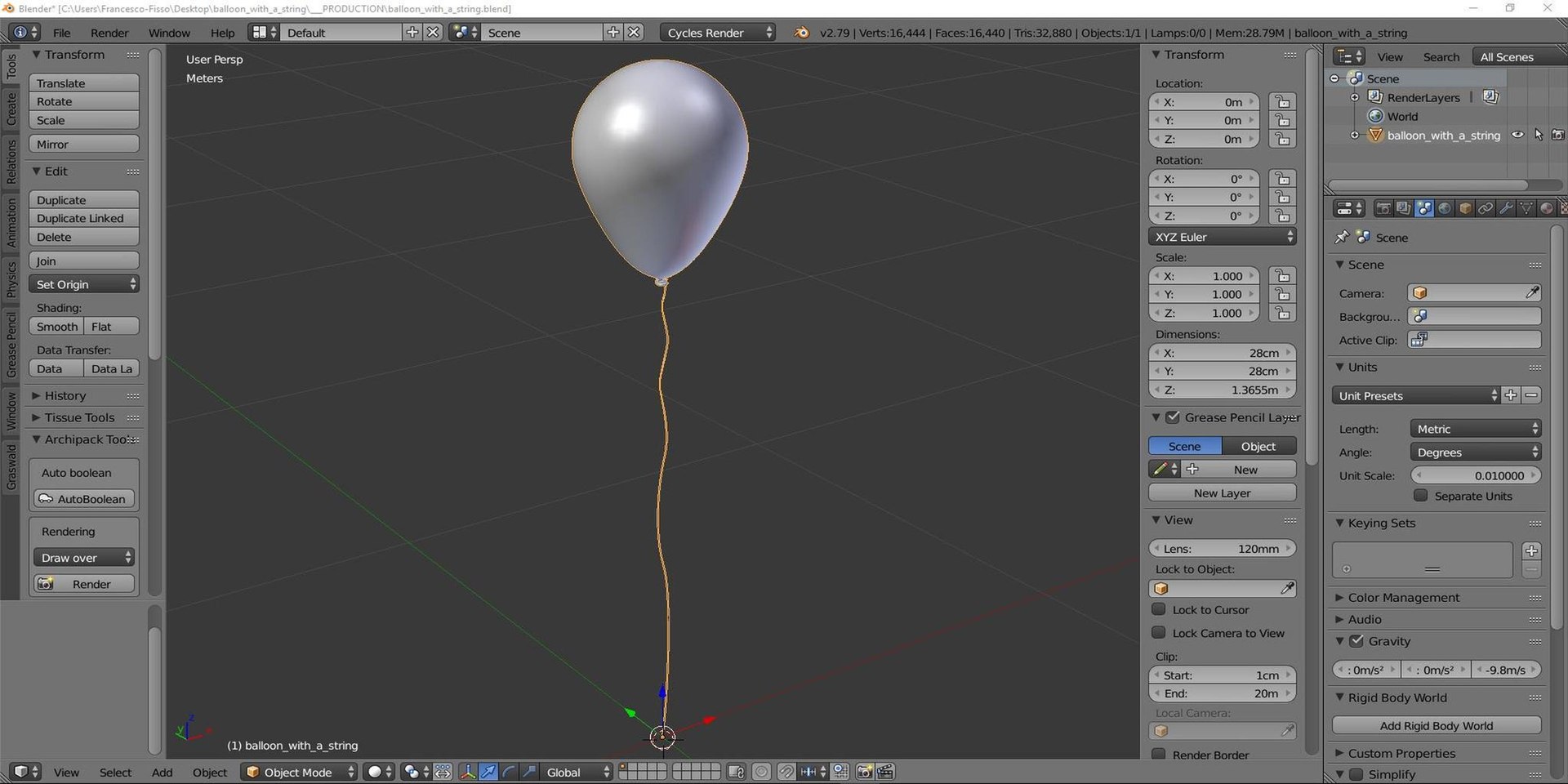 3D Balloon String Model - TurboSquid 1414484