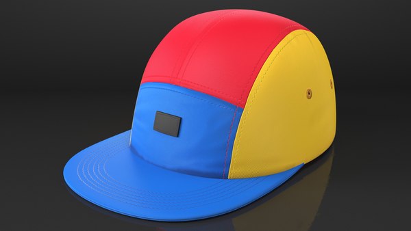 3D Flat Brim 5 Panel Hat Multicolored model - TurboSquid 1784364
