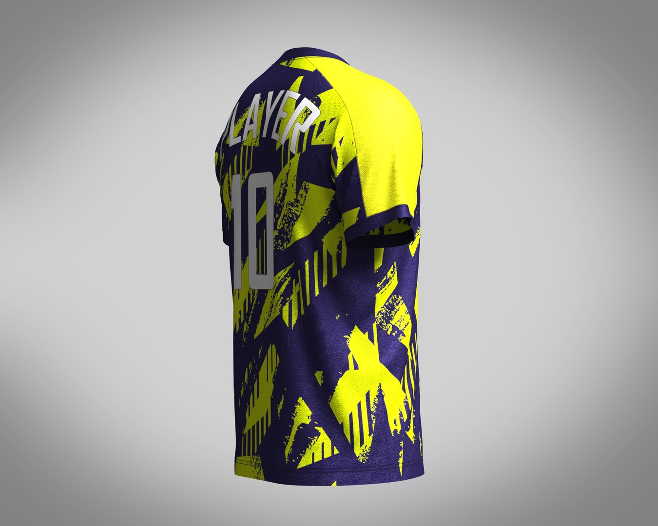 Mens Soccer Blue And Yellow Jersey Player-10 3D Model - TurboSquid 2050601