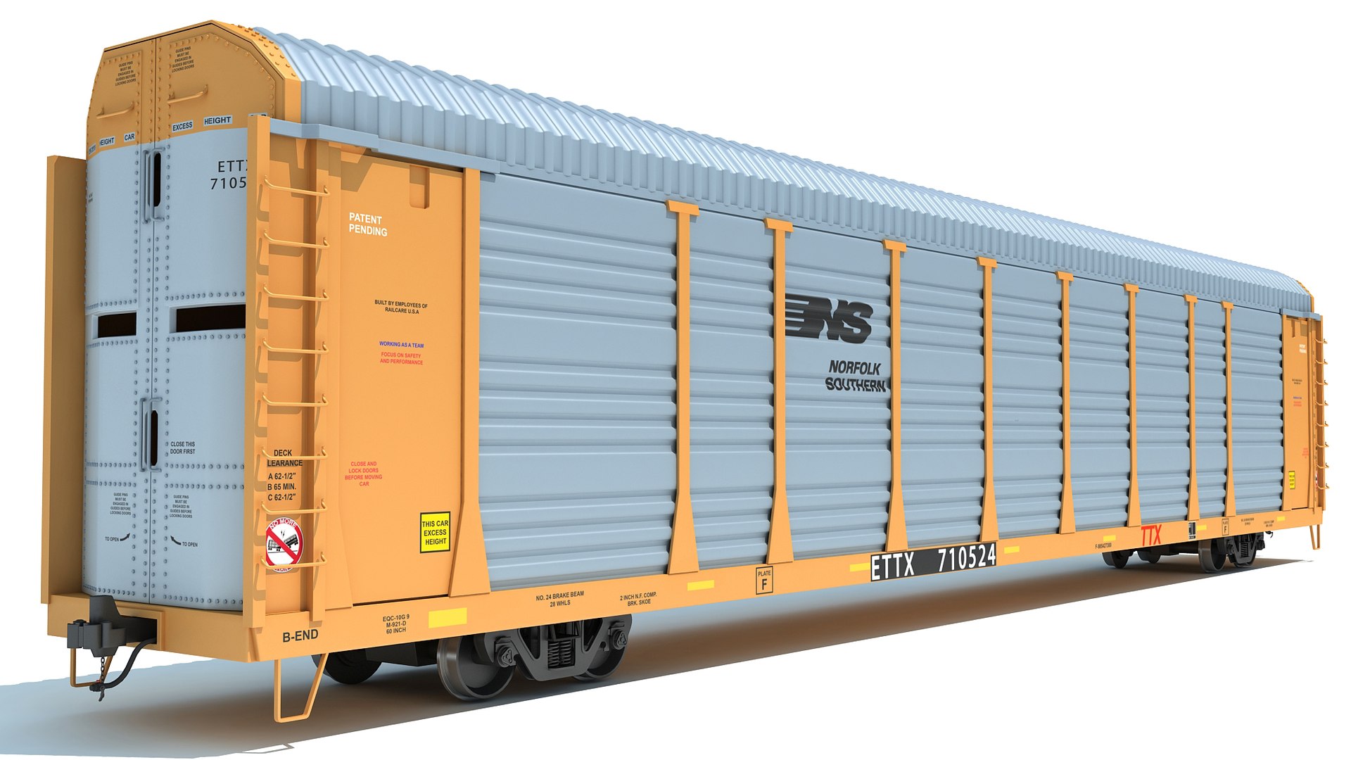 3D Model Auto Carrier Rail Car - TurboSquid 1602790