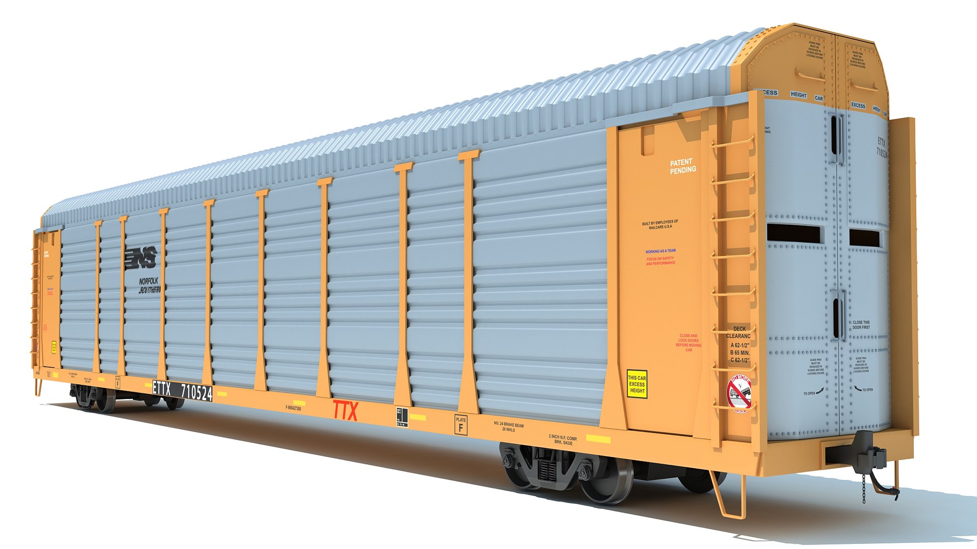 3D Model Auto Carrier Rail Car - TurboSquid 1602790