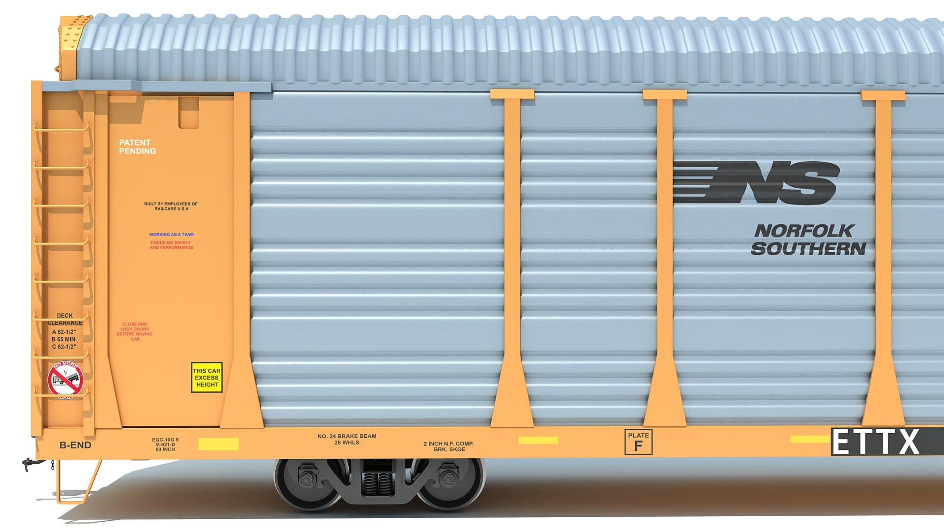 3D Model Auto Carrier Rail Car - TurboSquid 1602790