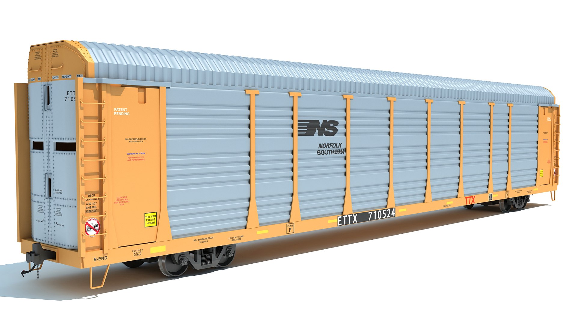 3D Model Auto Carrier Rail Car - TurboSquid 1602790