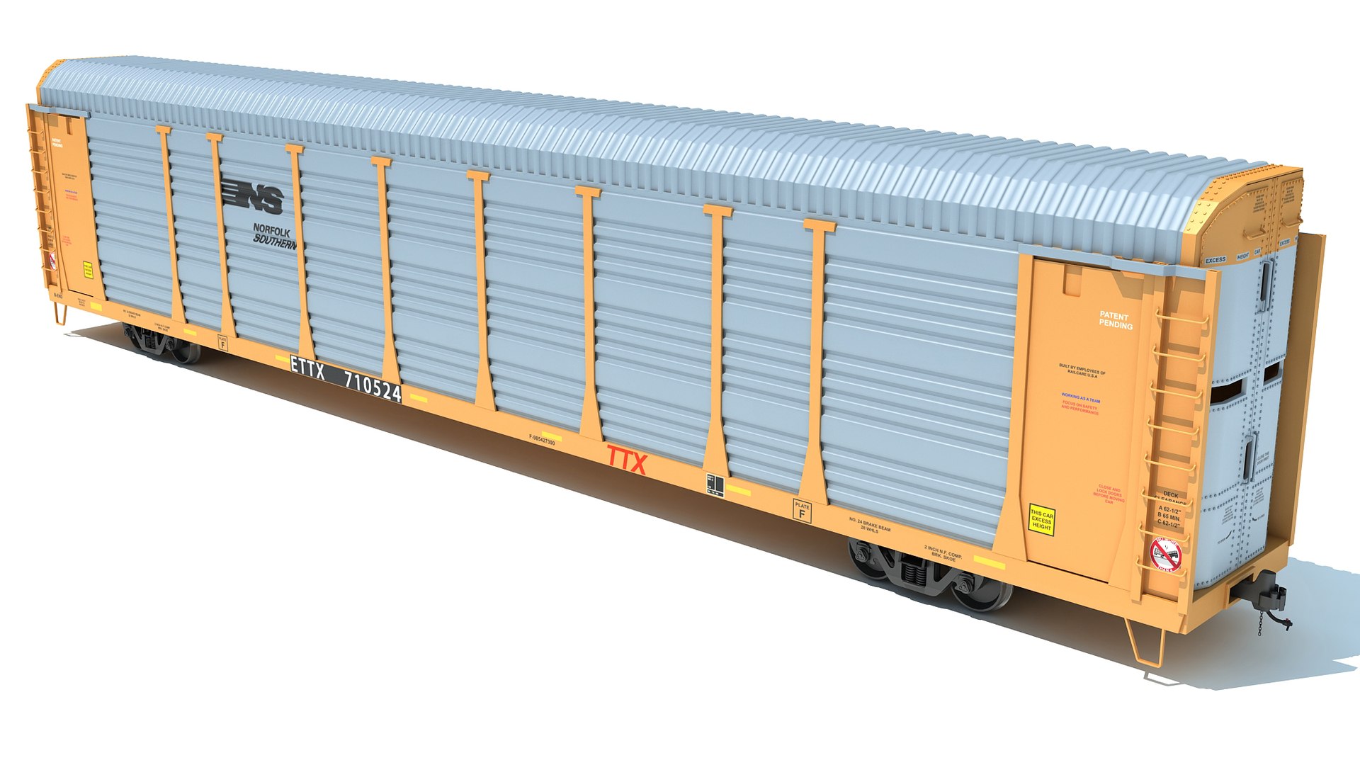 3D Model Auto Carrier Rail Car - TurboSquid 1602790