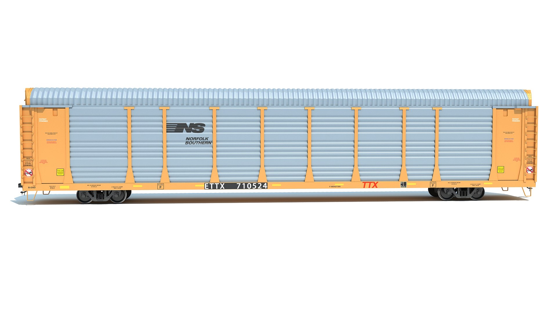 3D Model Auto Carrier Rail Car - TurboSquid 1602790