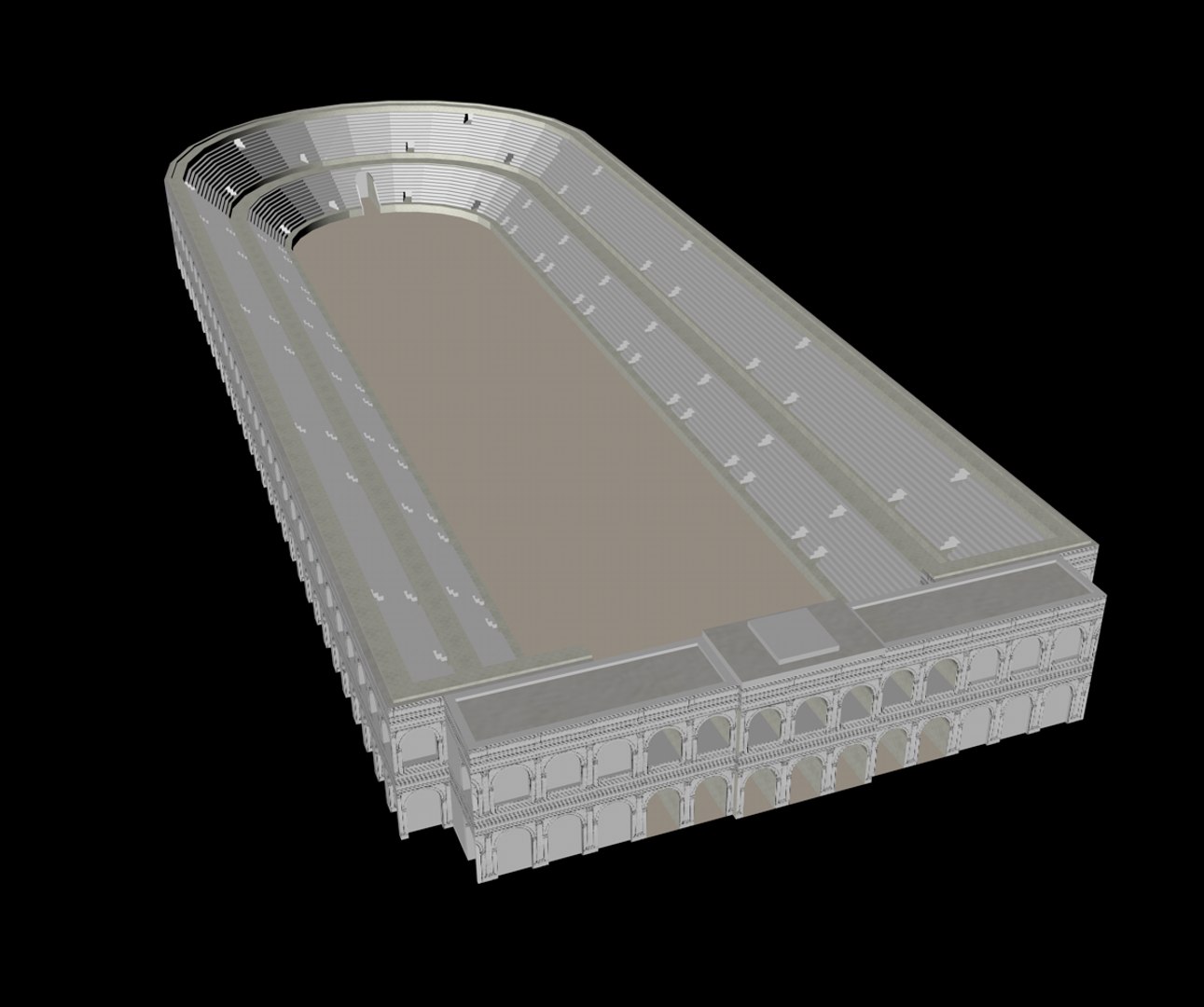 3d Model Roman Circus Stadium Domitian