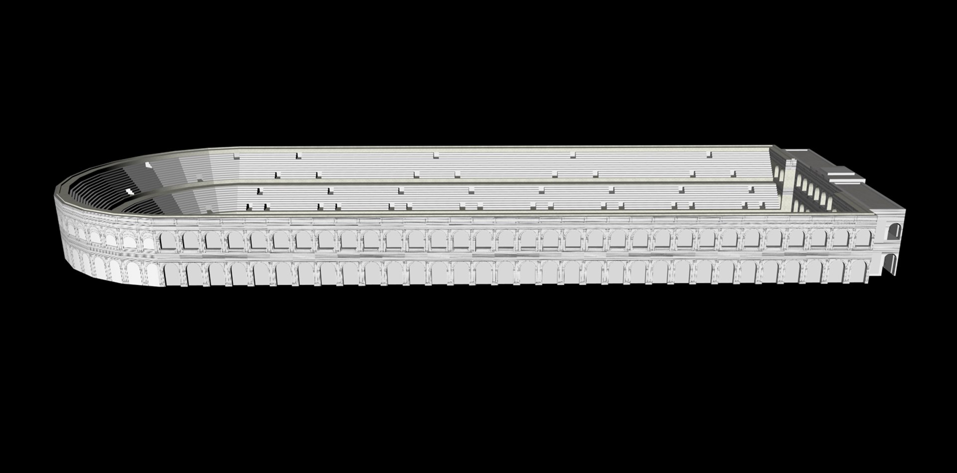 3d Model Roman Circus Stadium Domitian