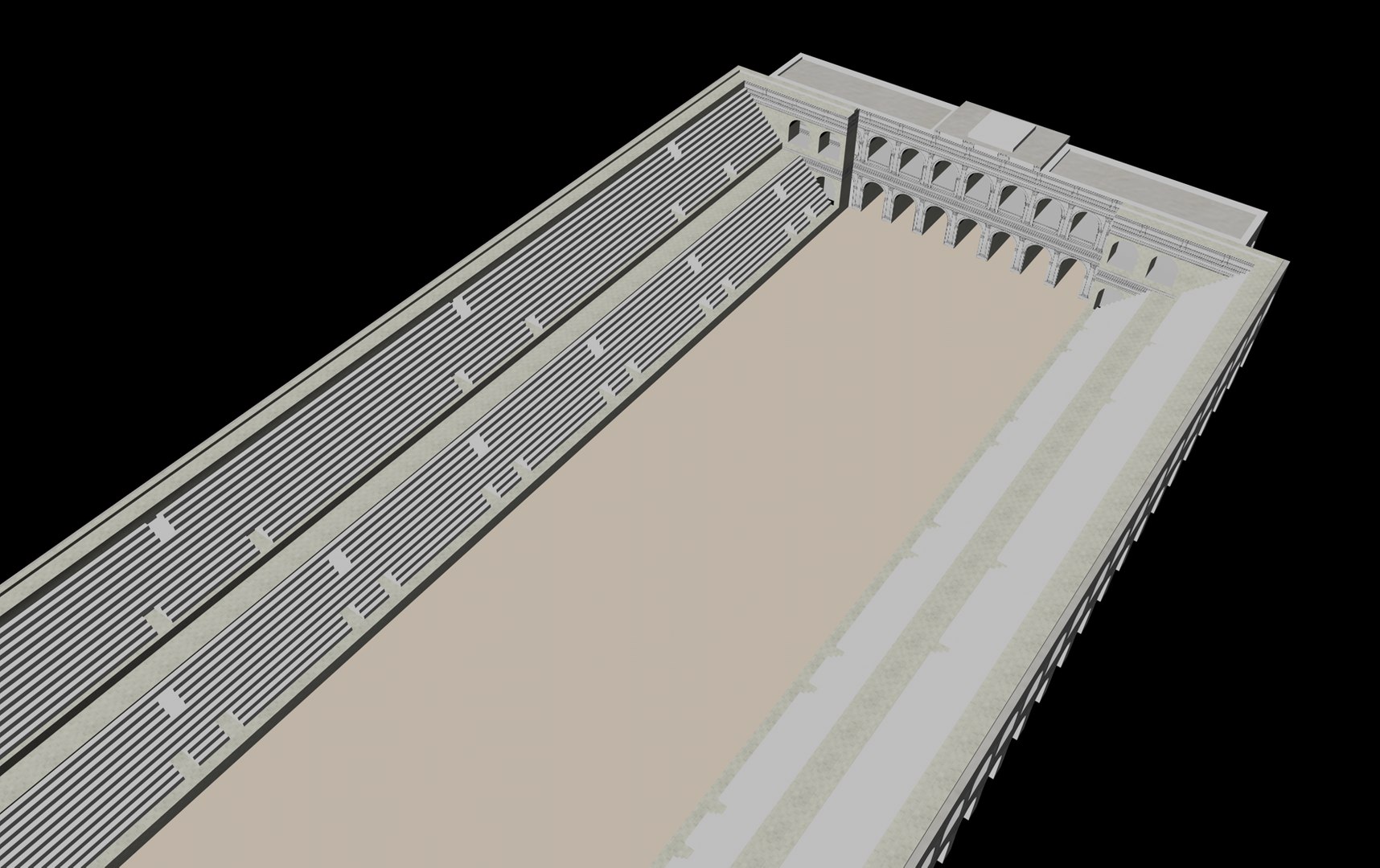 3d Model Roman Circus Stadium Domitian