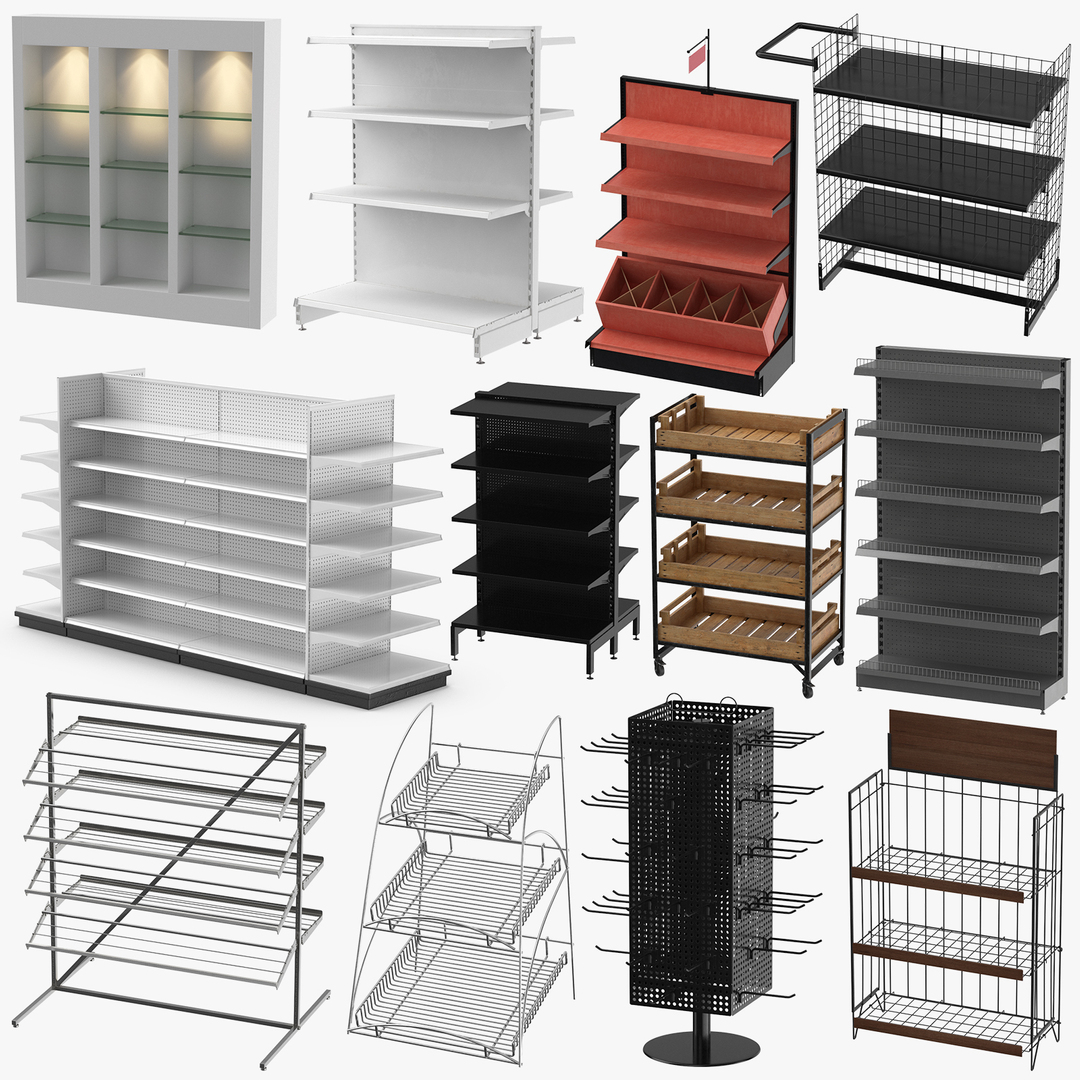 3D model display racks retail shelfs - TurboSquid 1235136