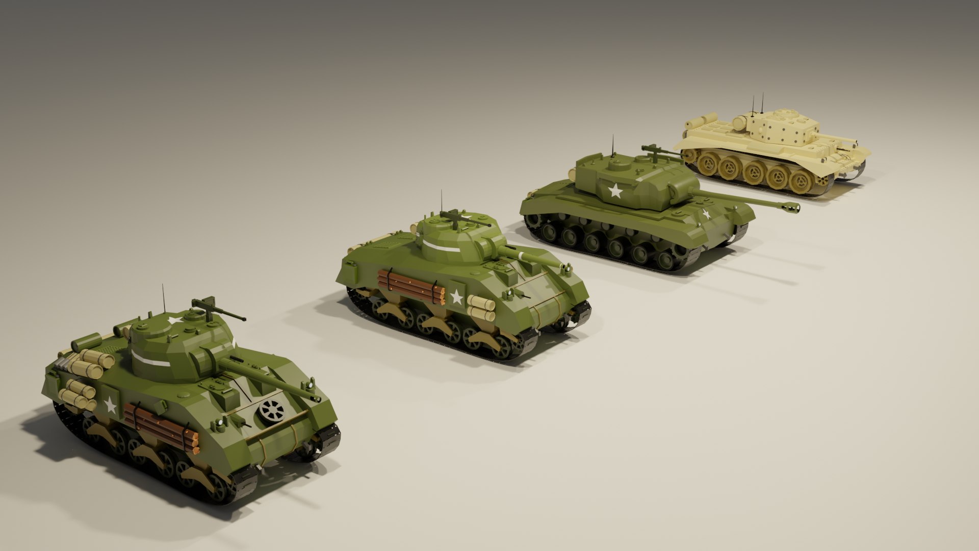 3D WW2 Tanks - TurboSquid 1839373