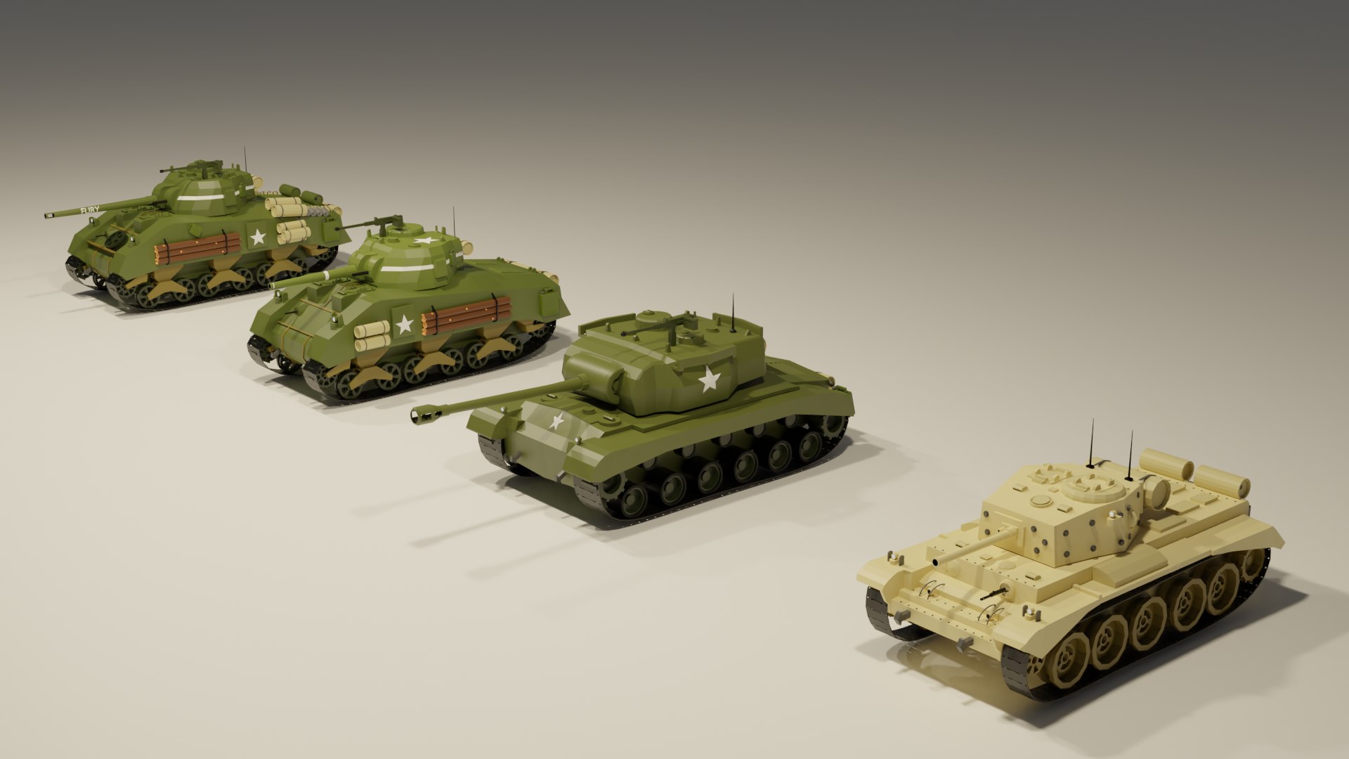 3D WW2 Tanks - TurboSquid 1839373