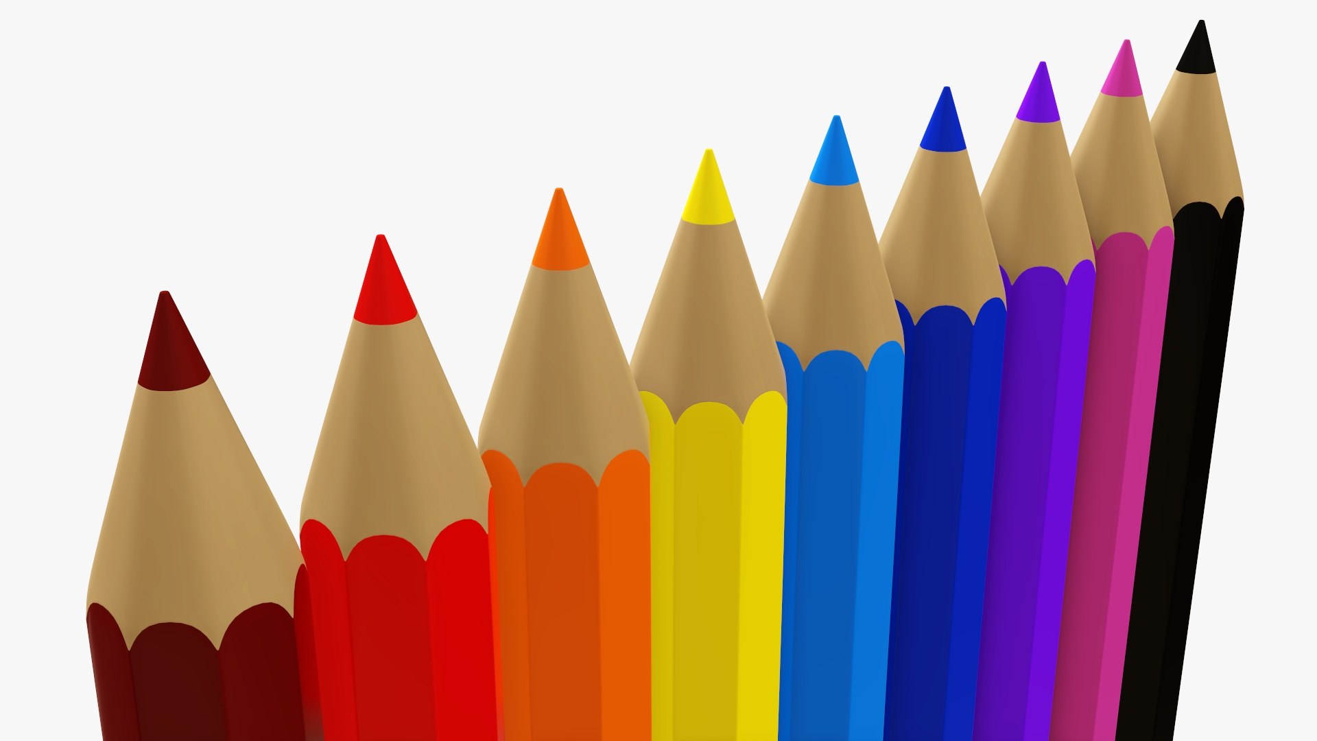 3D pencil set color - TurboSquid 1666441