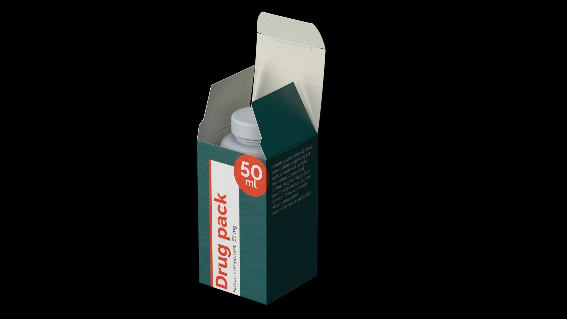 Drug Pack With Bottle PBR 3D Model - TurboSquid 1930787