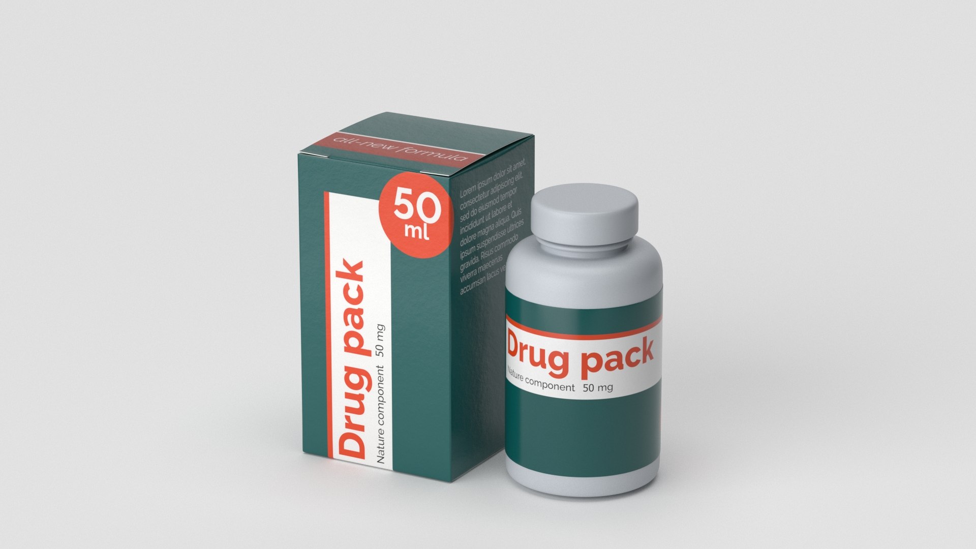 Drug Pack With Bottle PBR 3D Model - TurboSquid 1930787