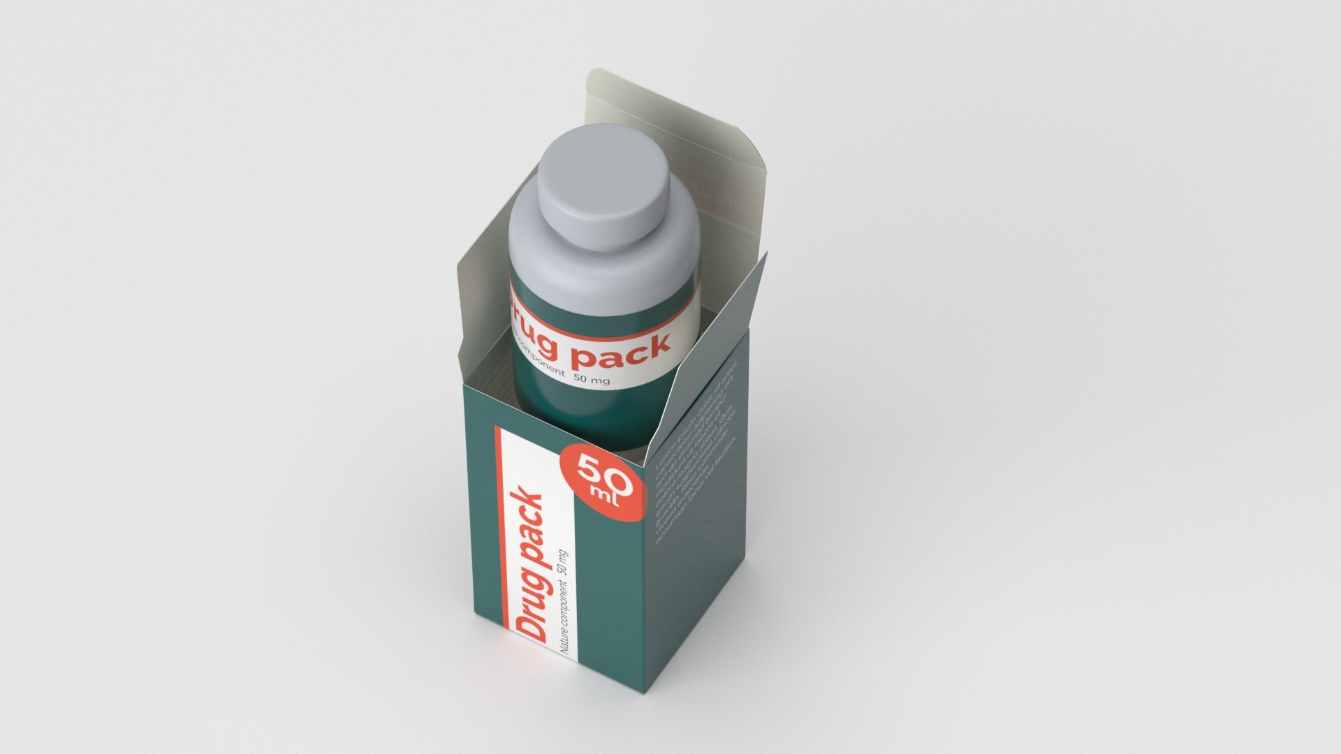 Drug Pack With Bottle PBR 3D Model - TurboSquid 1930787