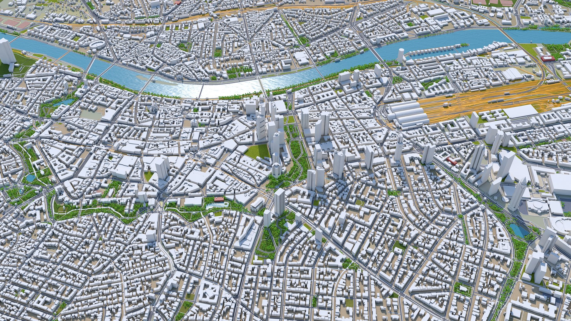 3D Frankfurt Downtown Germany - TurboSquid 1988933