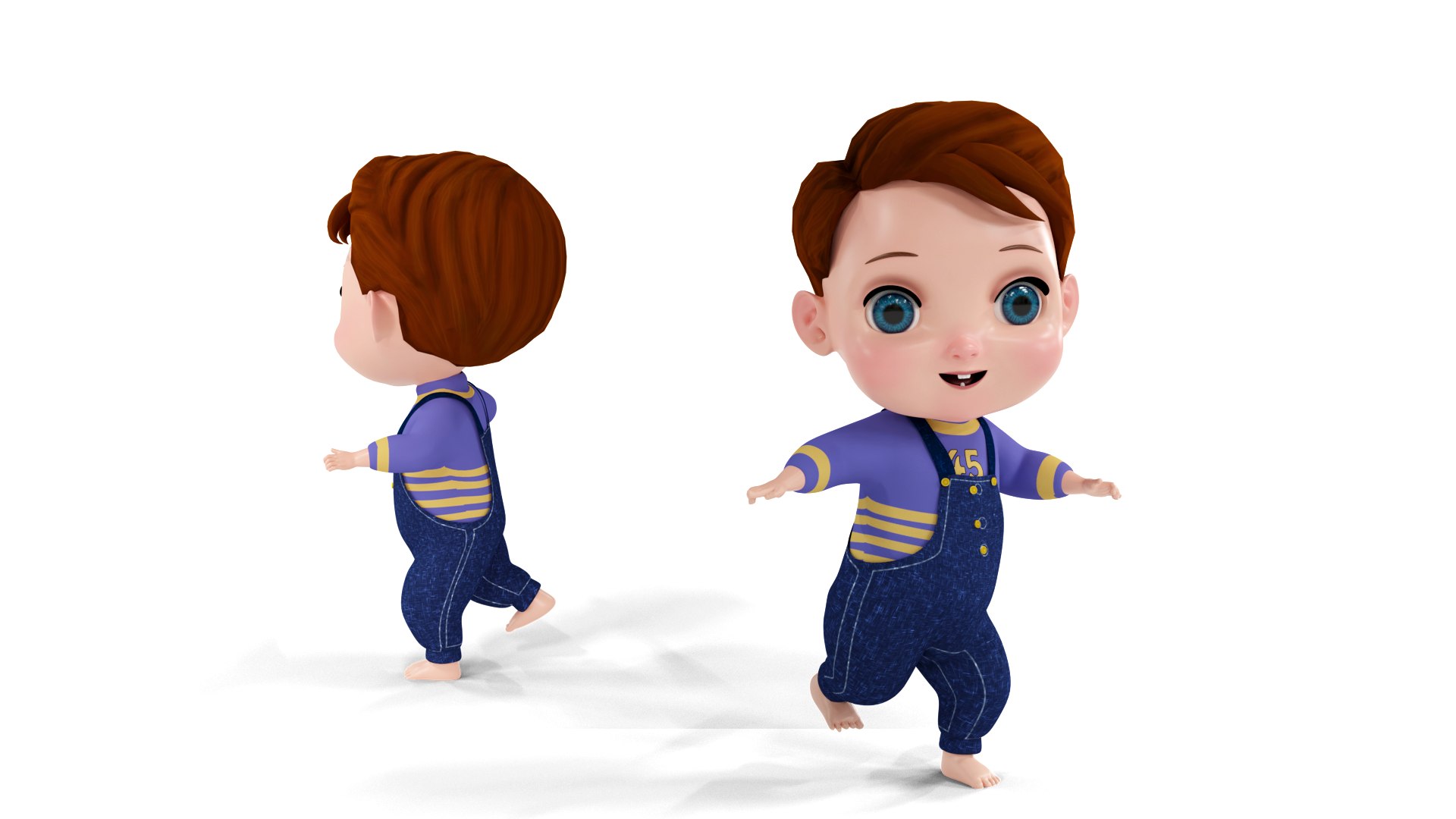 Cartoon Boy Full Rigged And Animated In Blender With Unity 3D ...