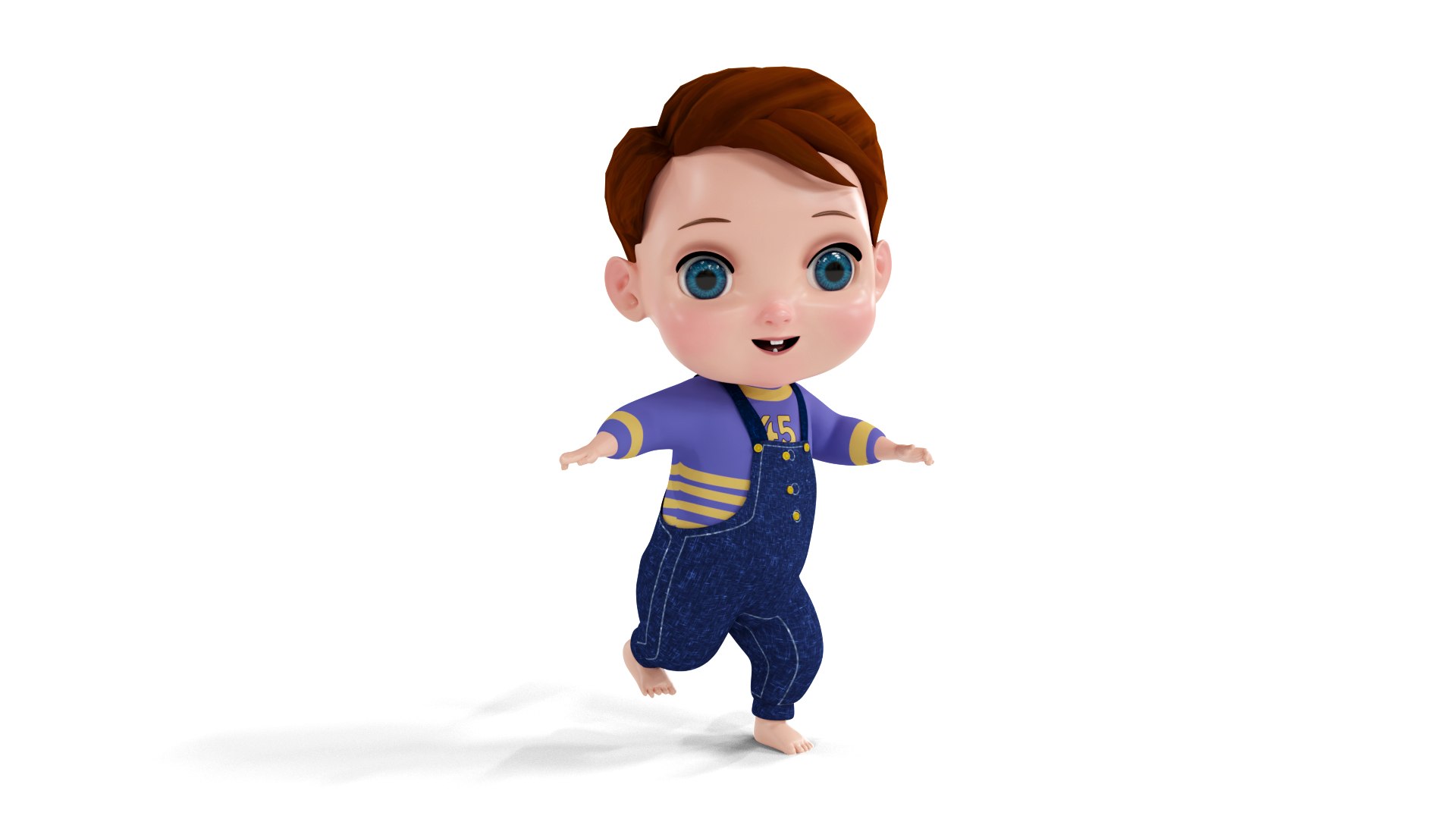 Cartoon Boy Full Rigged And Animated In Blender With Unity 3D ...