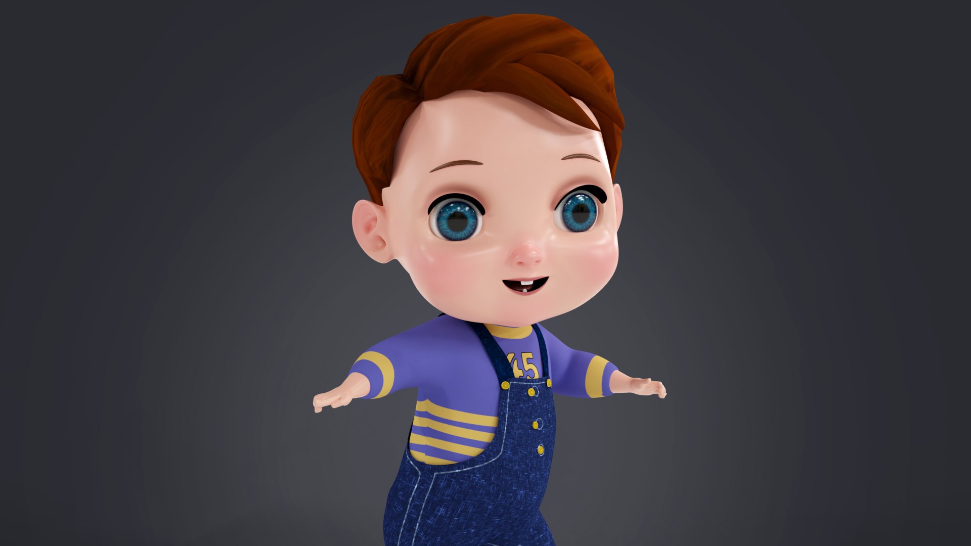 Cartoon Boy Full Rigged And Animated In Blender With Unity 3D ...
