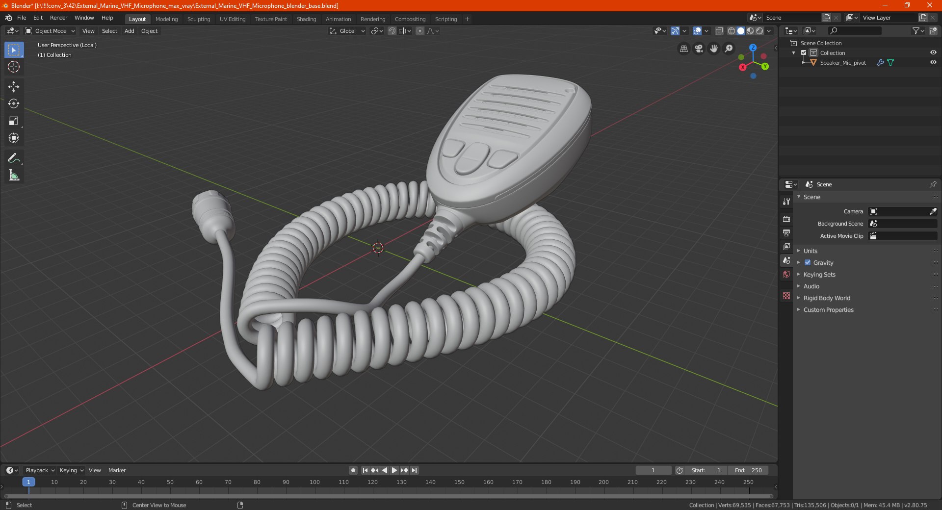 3D external marine vhf microphone - TurboSquid 1694973