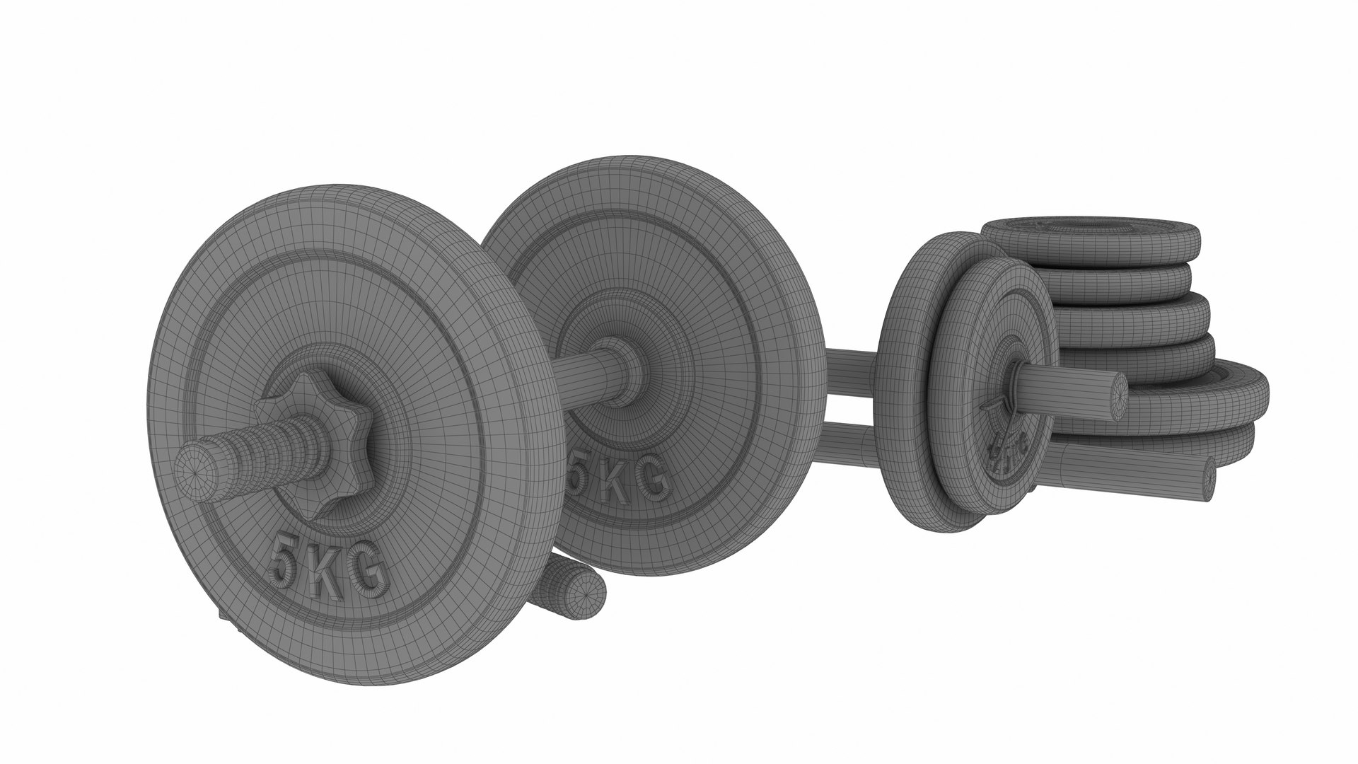 GYM Dumbell Bars Collection 3D Model - TurboSquid 1828001