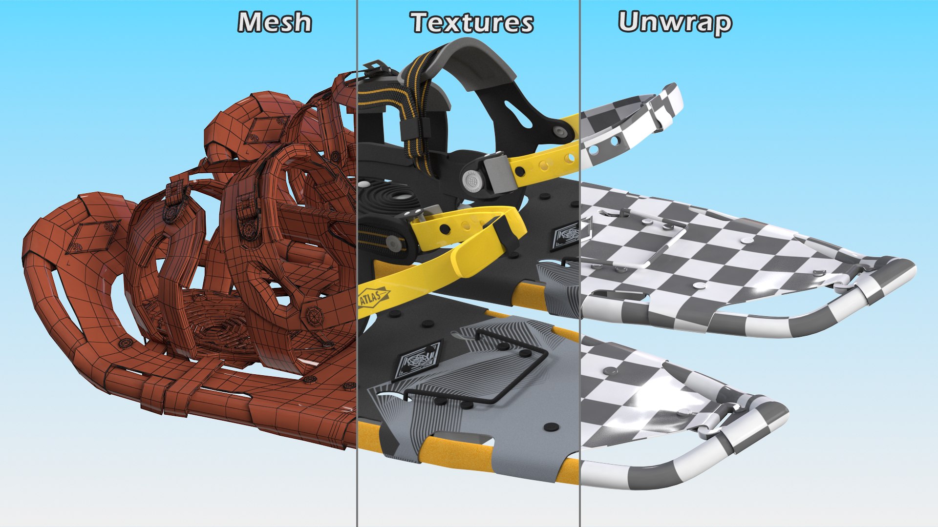 3D Snowshoes Atlas Yellow - TurboSquid 2146852