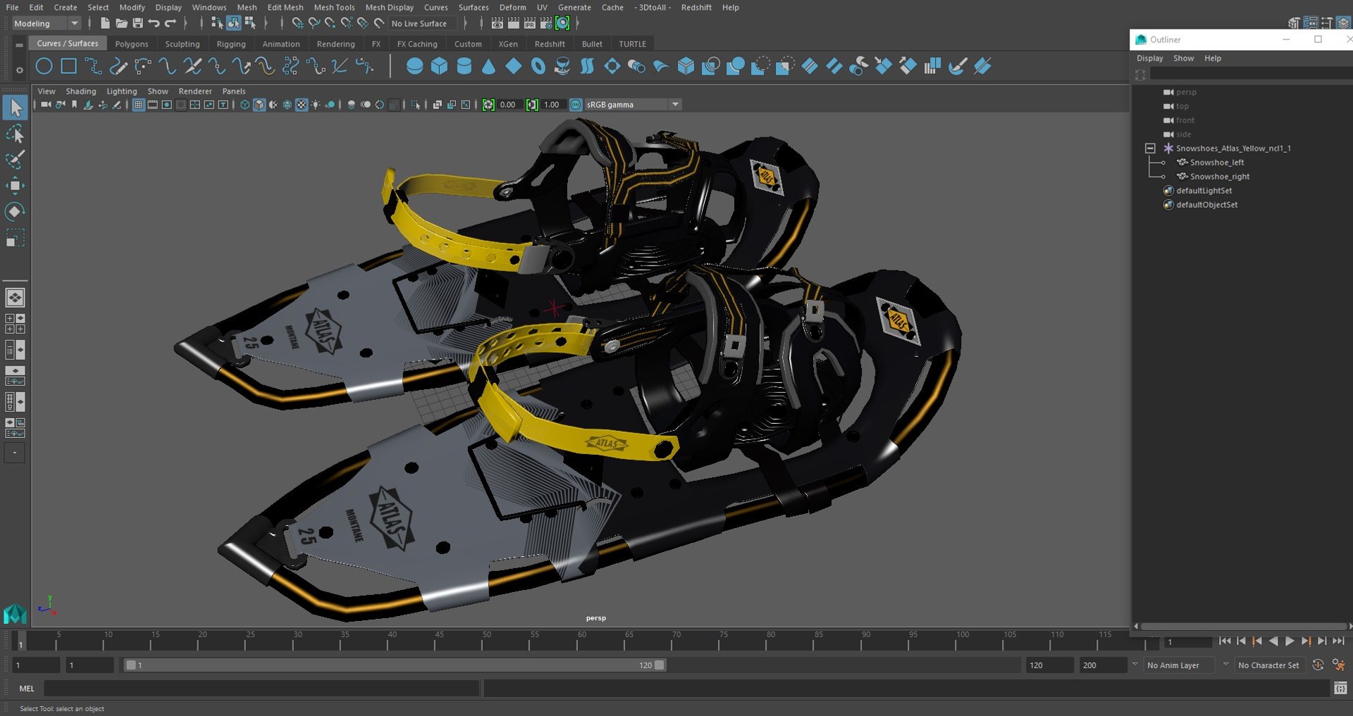 3D Snowshoes Atlas Yellow - TurboSquid 2146852