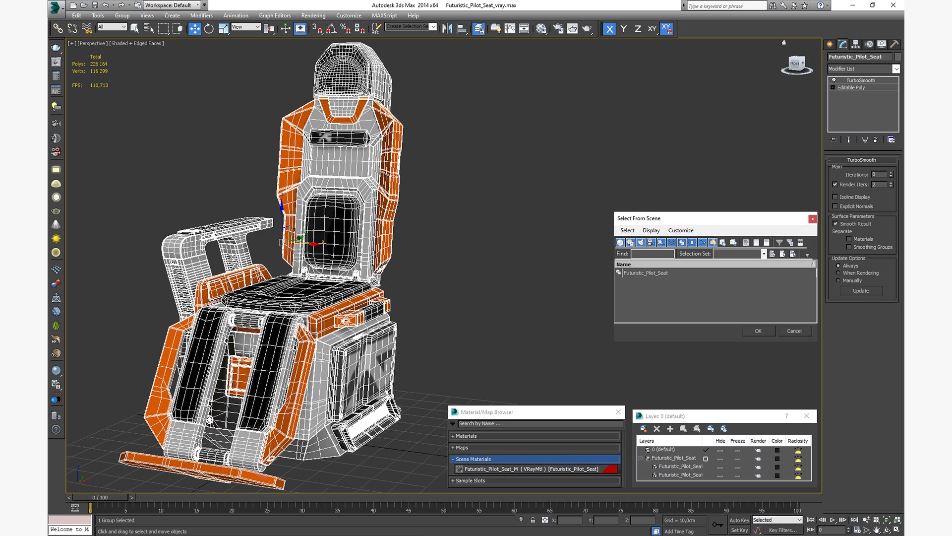 3D Futuristic Pilot Seat model - TurboSquid 2003938