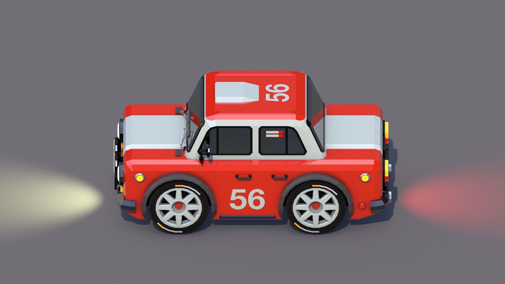 3D Rally Car - Red and White - TurboSquid 2135520