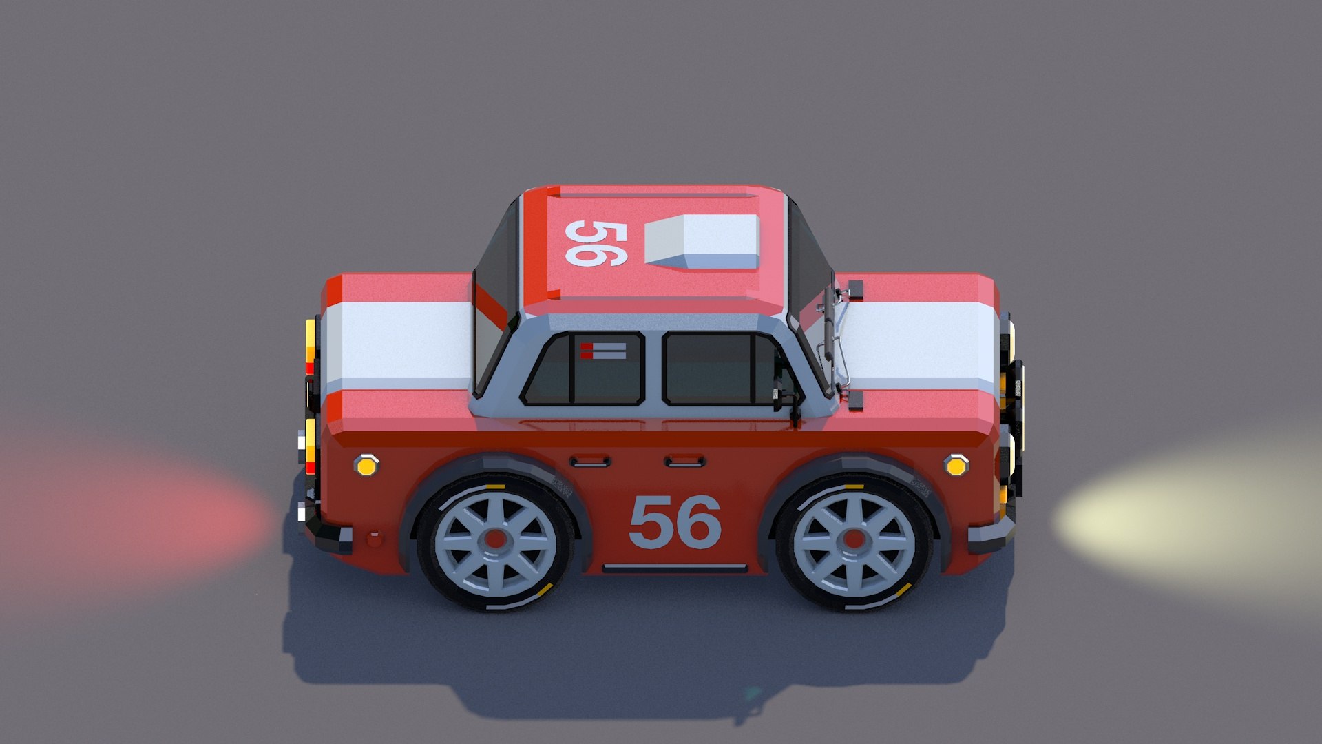 3D Rally Car - Red and White - TurboSquid 2135520