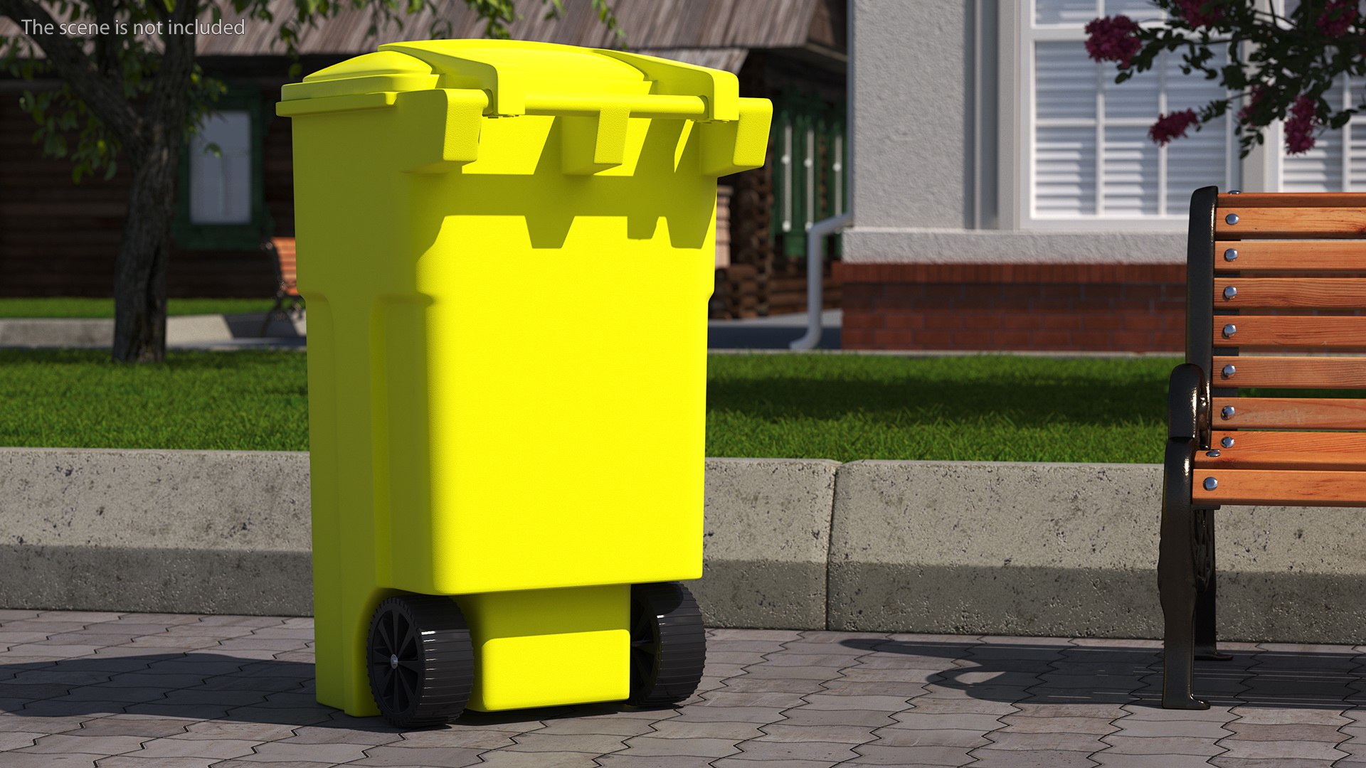 Yellow Recycle Bin With Wheels 3D Model - TurboSquid 2139388