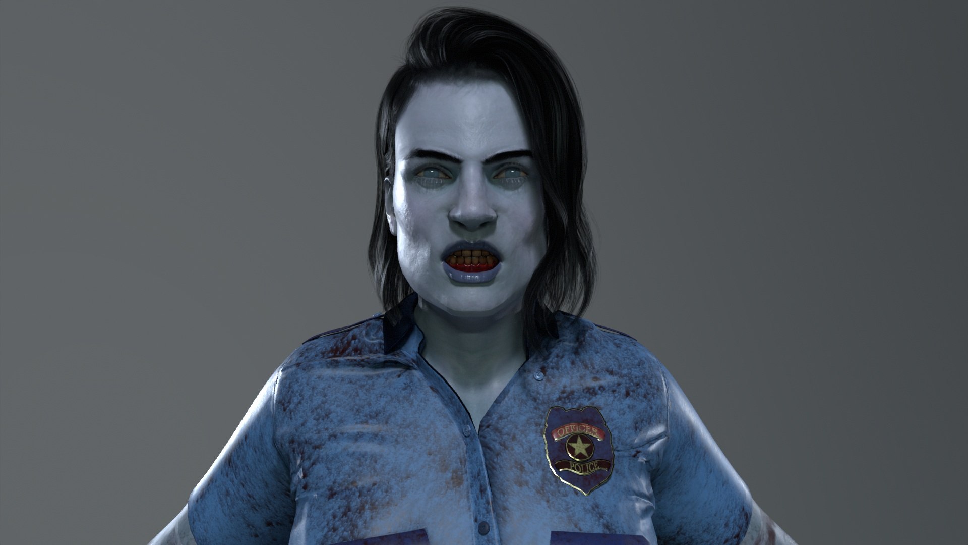 Game Ready Zombie Police 02 3D Model - TurboSquid 2217346