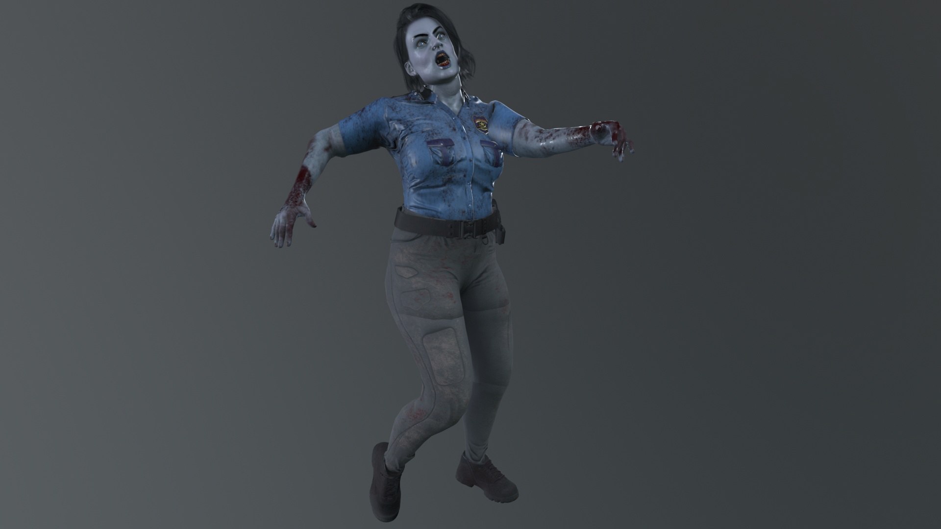Game Ready Zombie Police 02 3D Model - TurboSquid 2217346