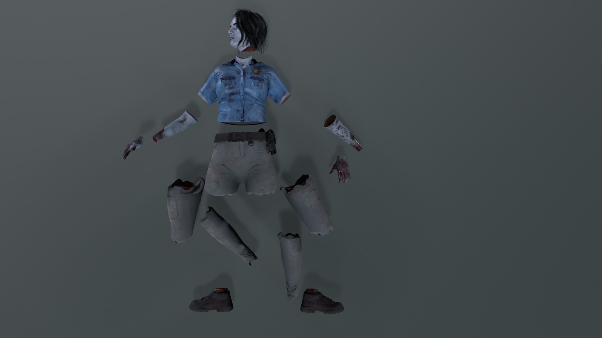 Game Ready Zombie Police 02 3D Model - TurboSquid 2217346