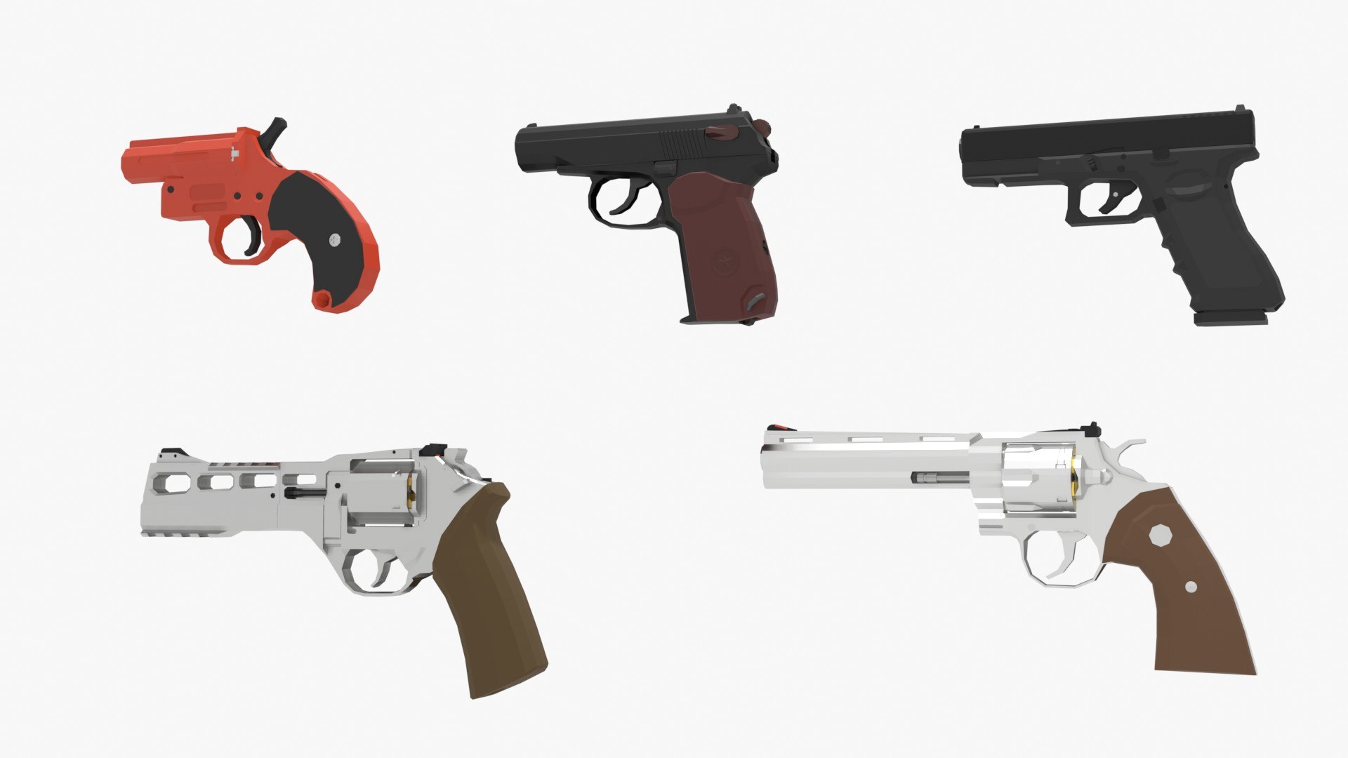 Low-Poly Weapons Pack Model - TurboSquid 2327335