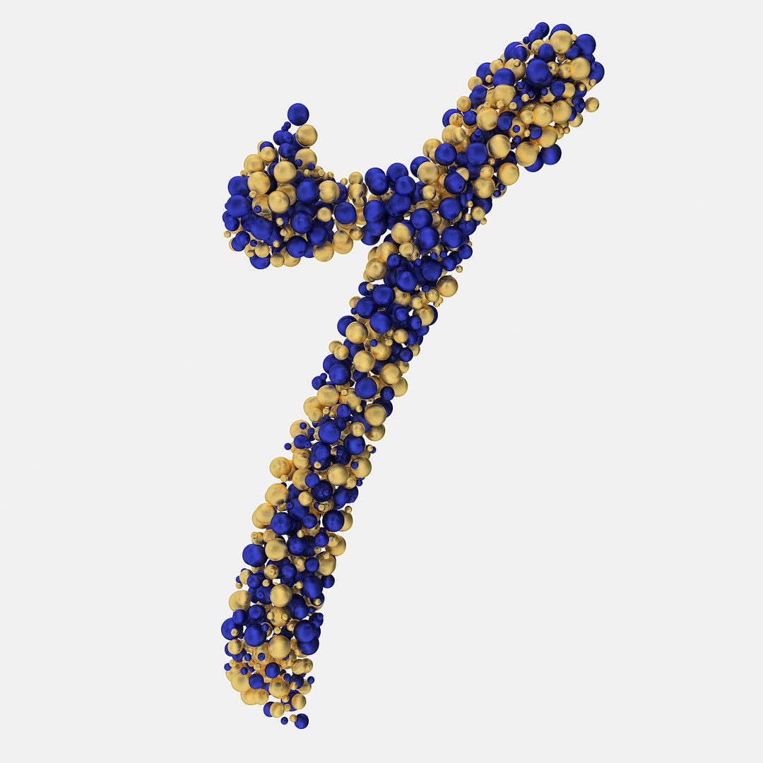 Calligraphic digit 1 number 3D model - TurboSquid 1396139