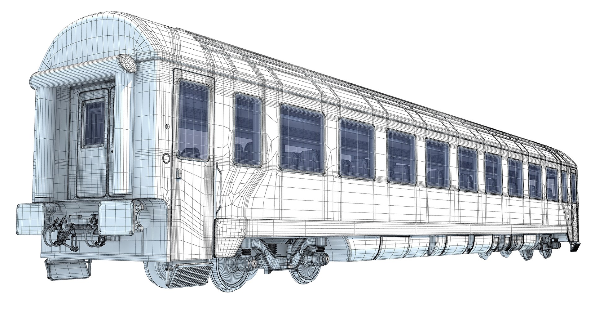 3D Model Train Passenger Car - TurboSquid 1624457