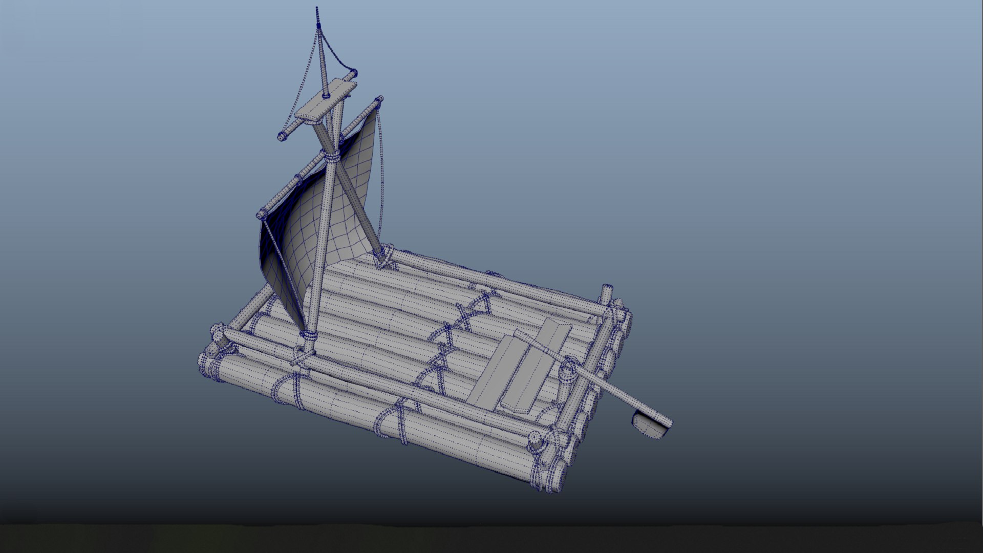 Wooden Stylized Raft PBR Low-poly Game Ready Low-poly 3D Model 3D Model ...