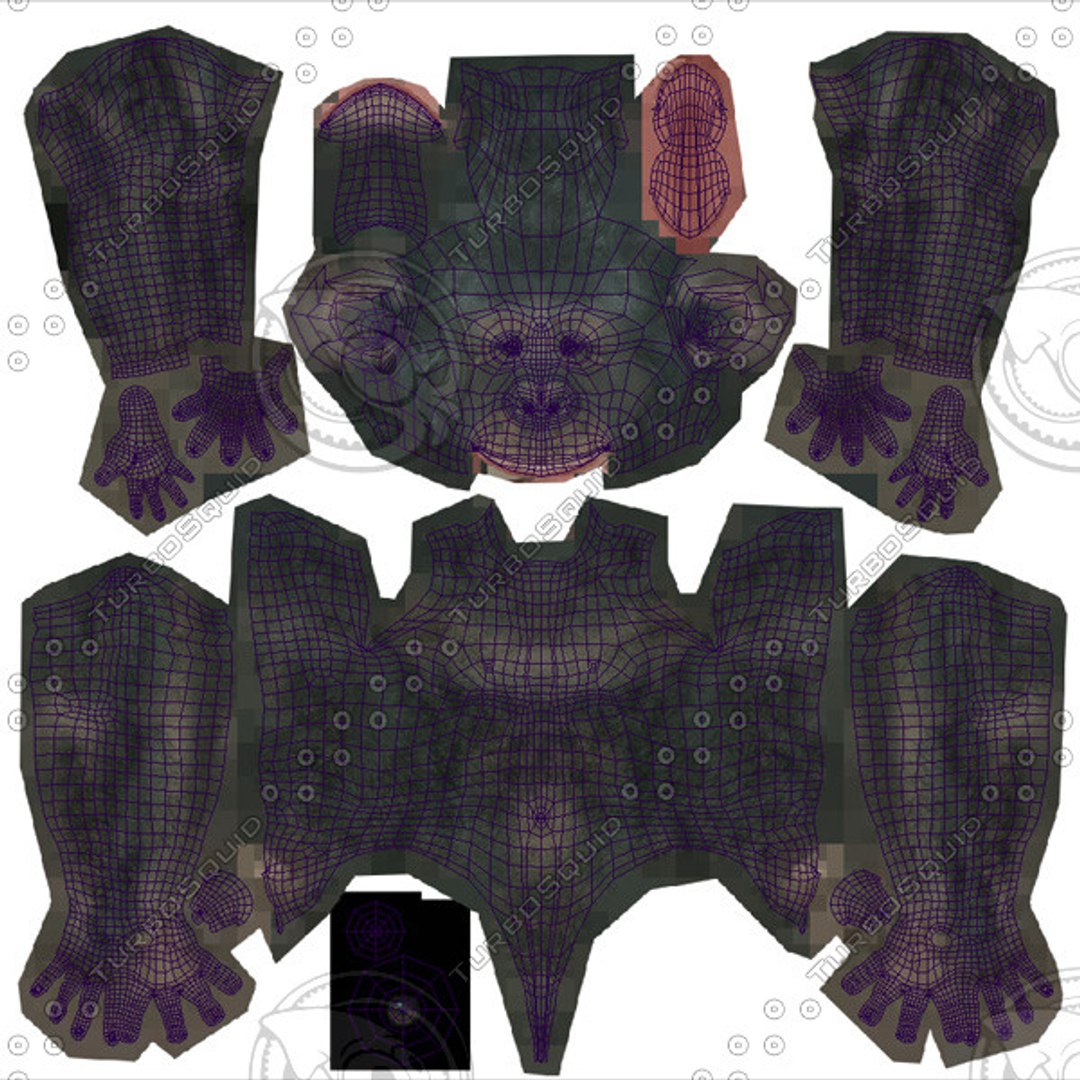 3d Model Chimp Fur Animation