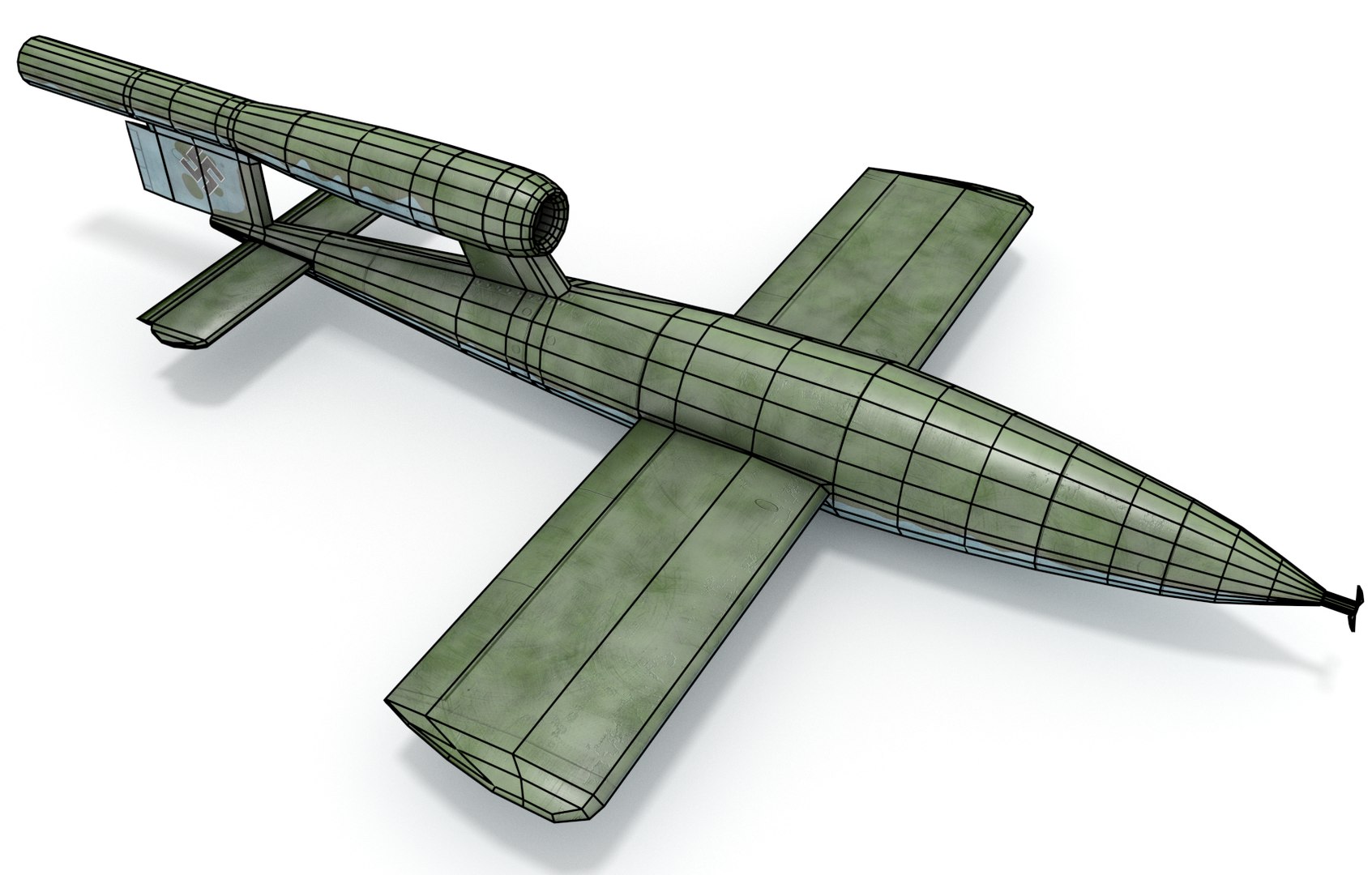 3d model ww2 german v1 bomb