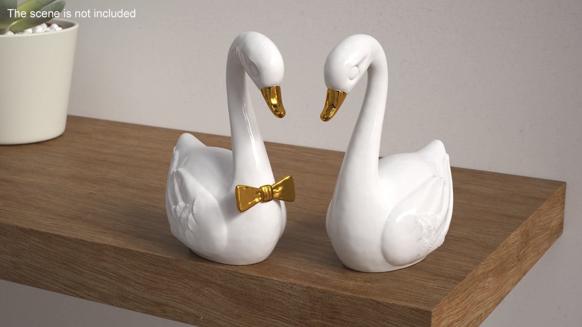 3D Porcelain Swans Decorative Figurines - TurboSquid 2279349