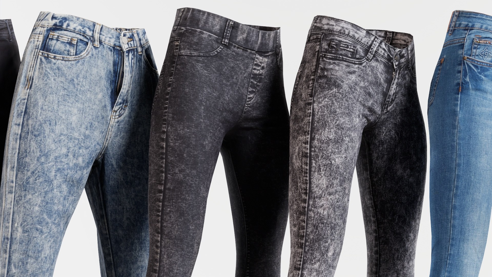 3D Model 7 Realistic Pants Pack 3 - TurboSquid 2406542