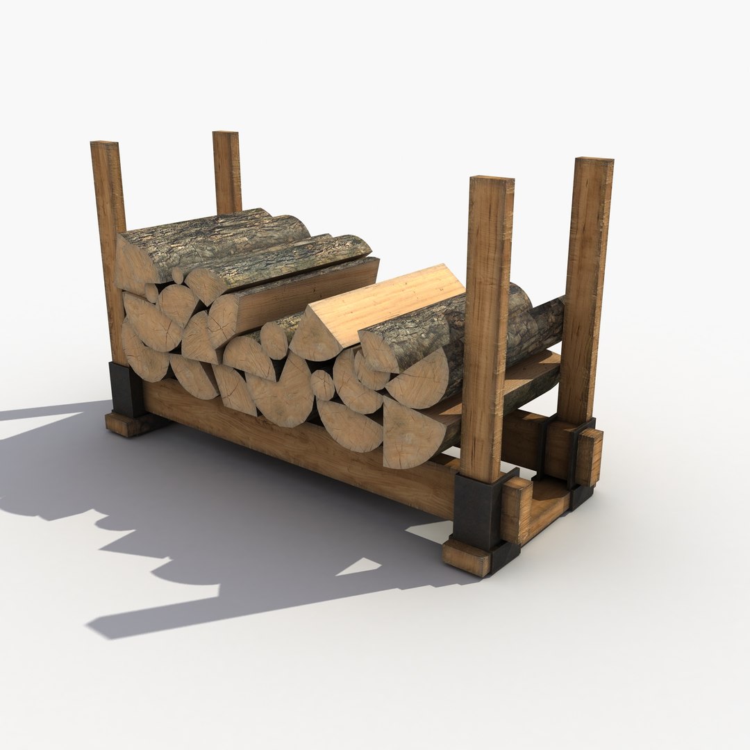 3d Firewood Stack Wood Model