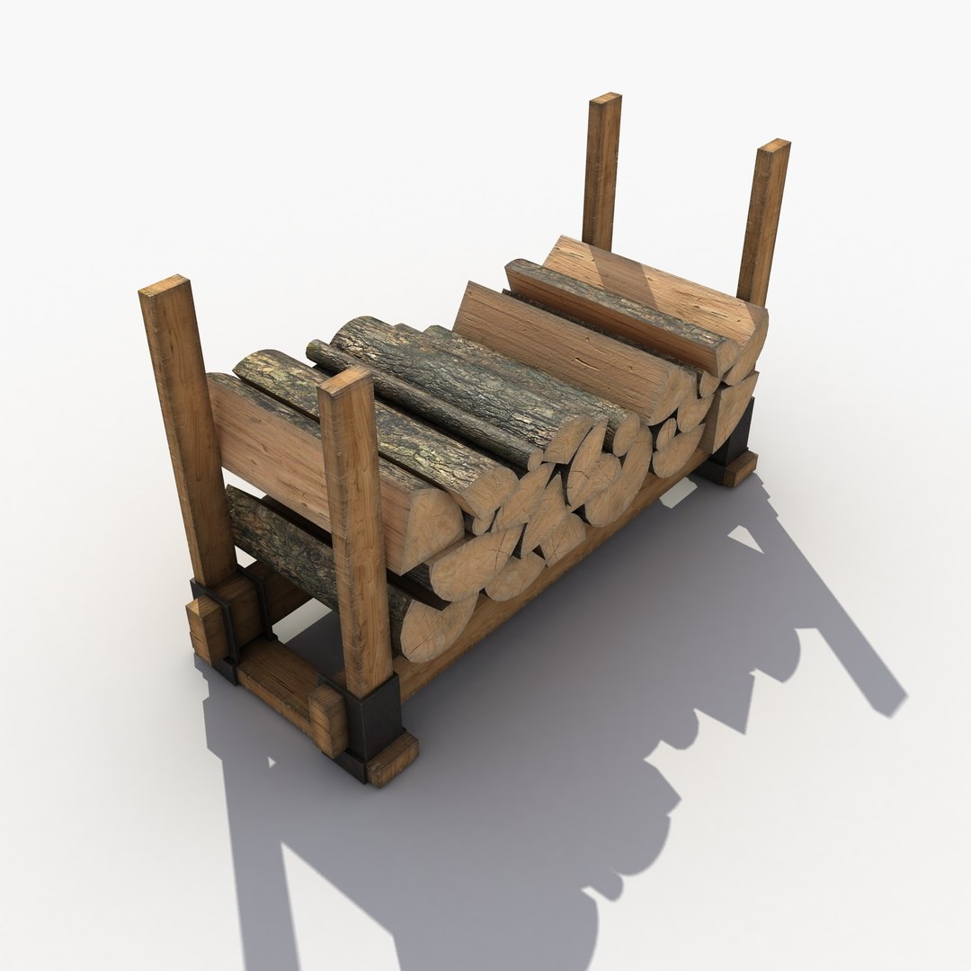3d Firewood Stack Wood Model