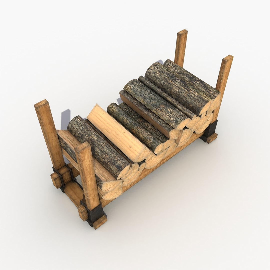 3d Firewood Stack Wood Model