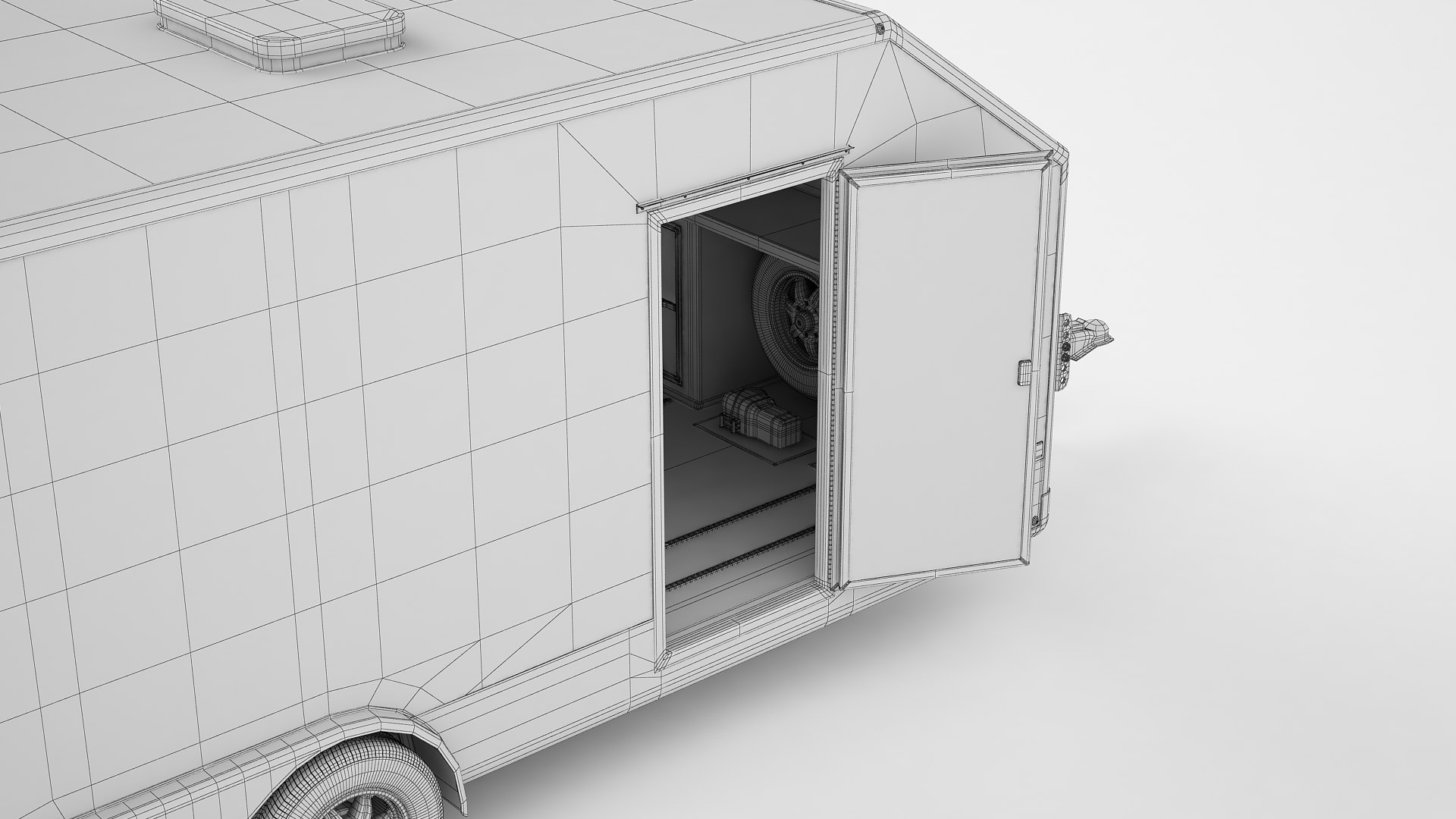 Enclosed Car Hauler Trailer 14 3D model - TurboSquid 1859631