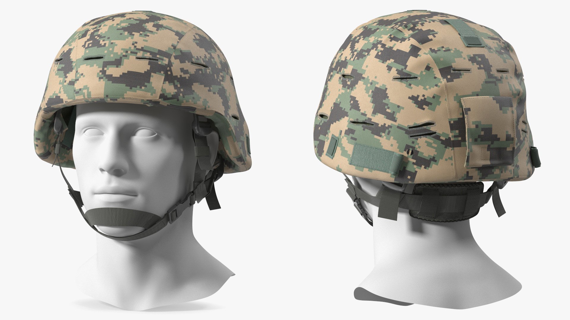 3D Ballistic Helmet Green Camo model - TurboSquid 2049109