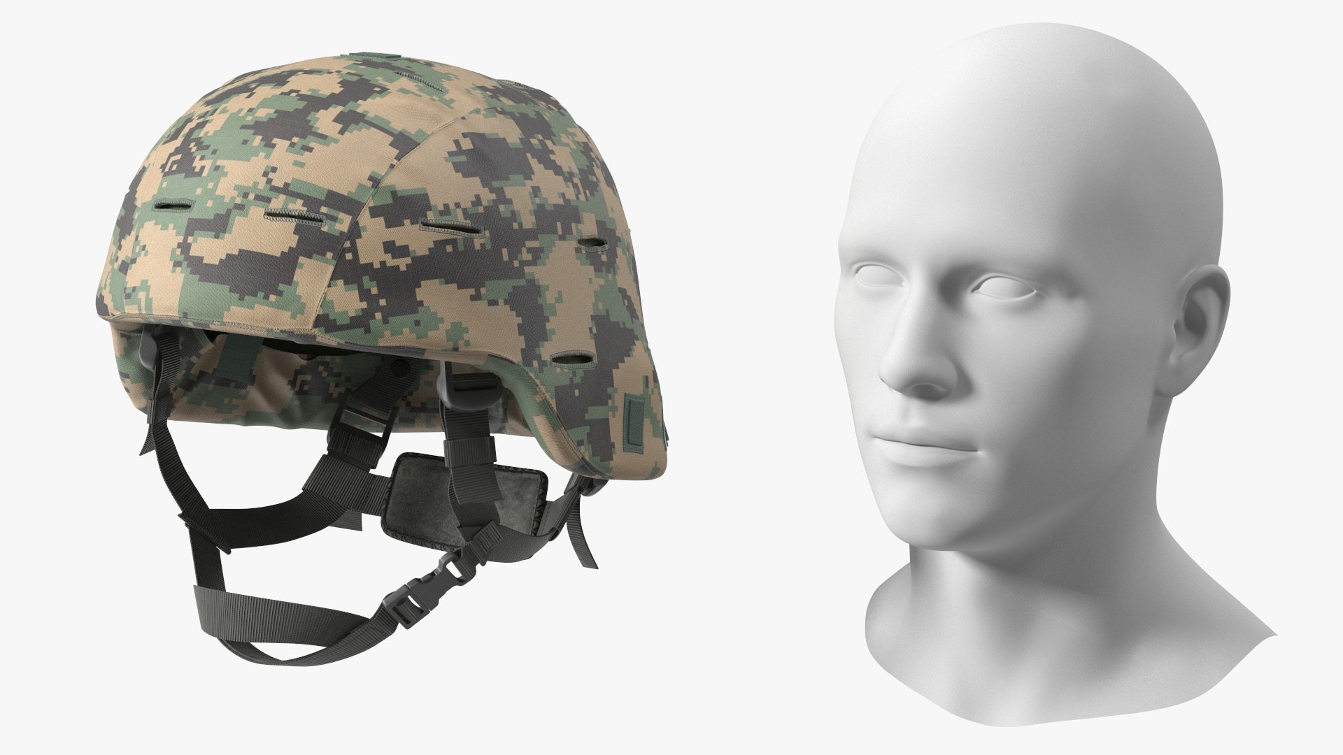 3D Ballistic Helmet Green Camo model - TurboSquid 2049109