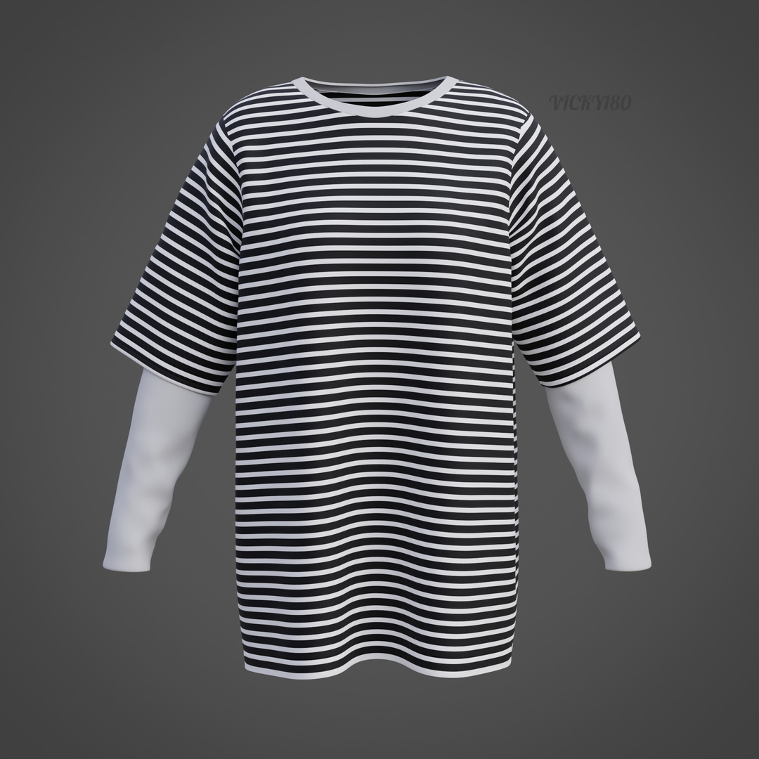 Punk Oversized Stripes Shirt - Harajuku Long Sleeves T-shirt Different ...