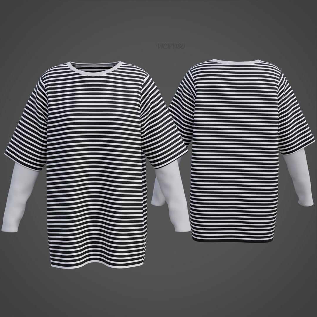 Punk Oversized Stripes Shirt - Harajuku Long Sleeves T-shirt Different ...